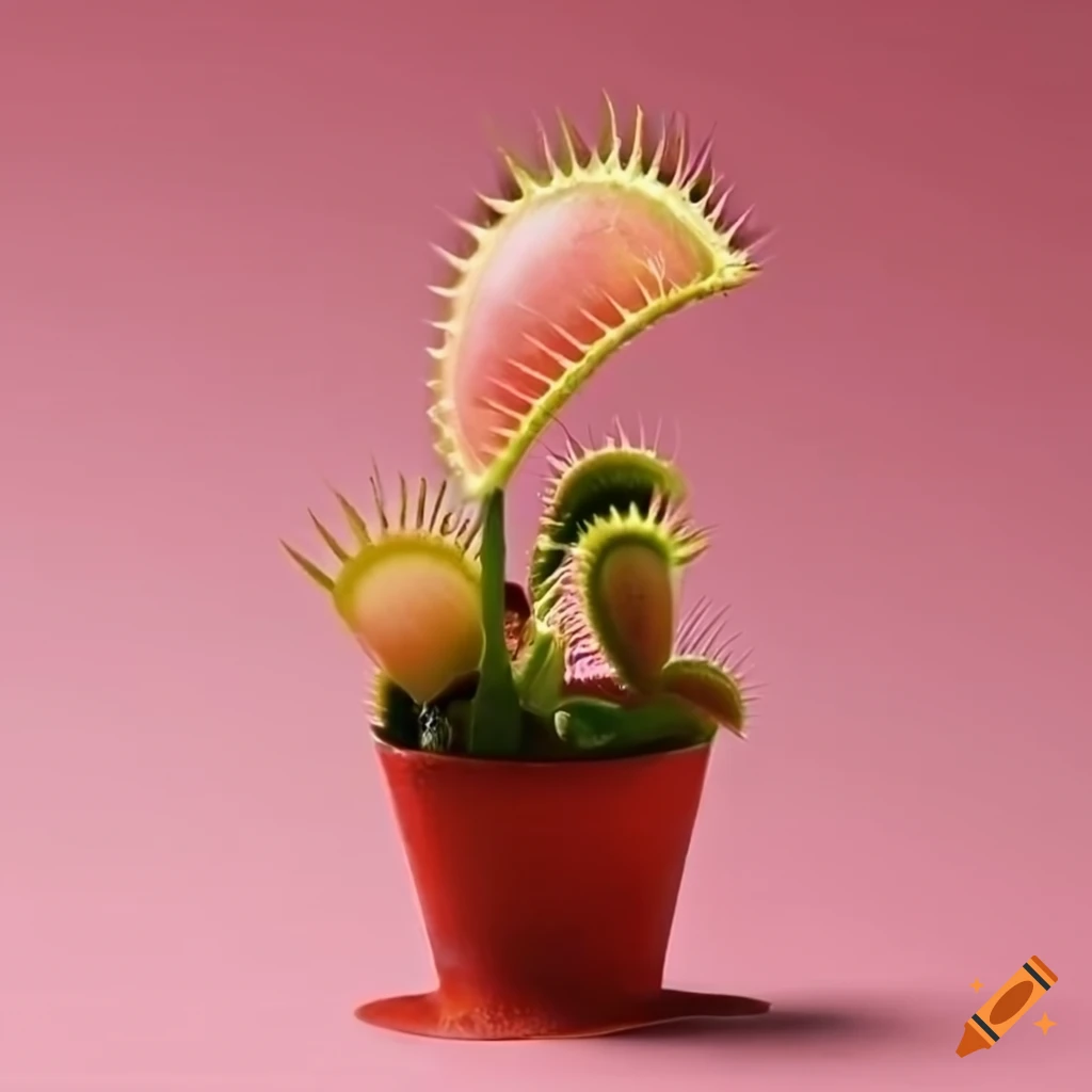 Glowing biopunk venus flytrap creature in a futuristic cityscape on Craiyon