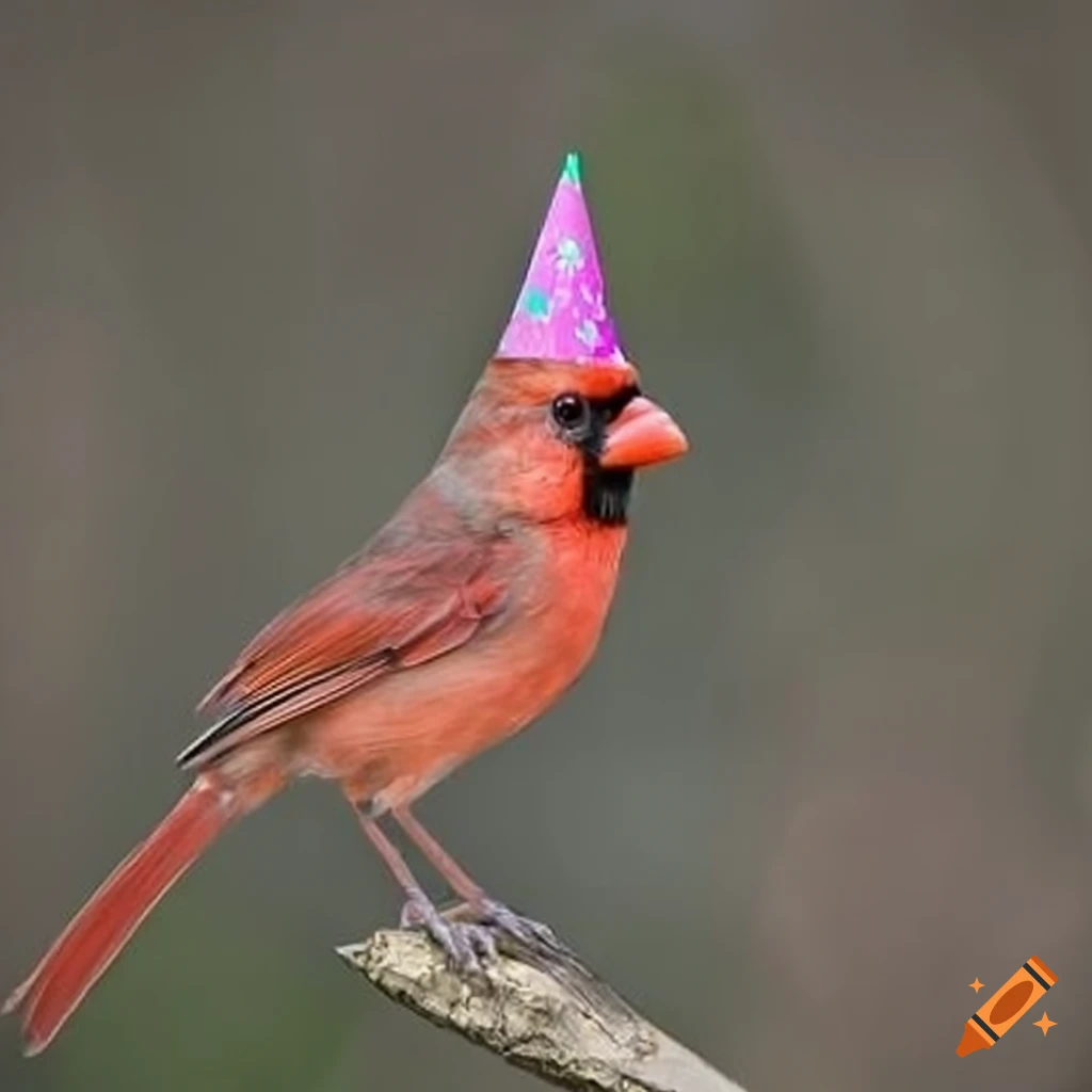 Birds wearing party hats on Craiyon