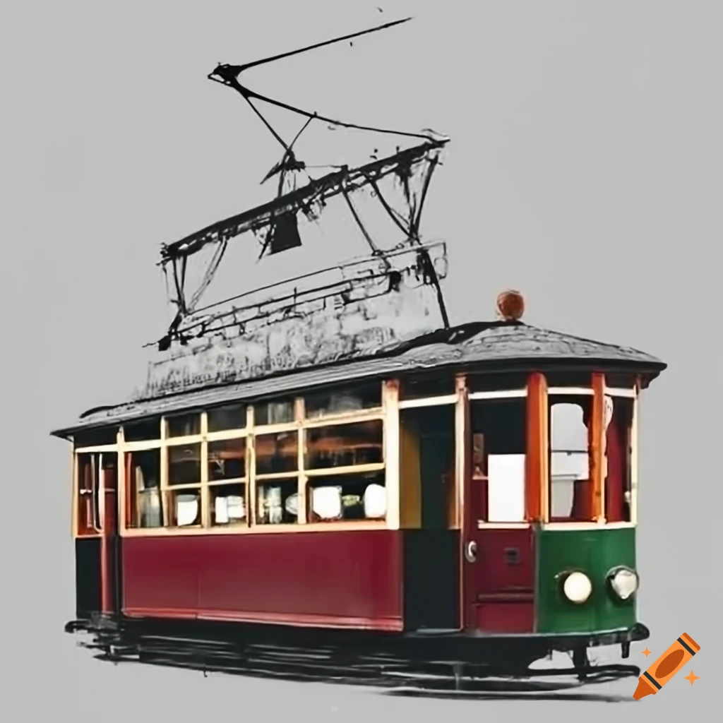 Suspended 1920s tram cars