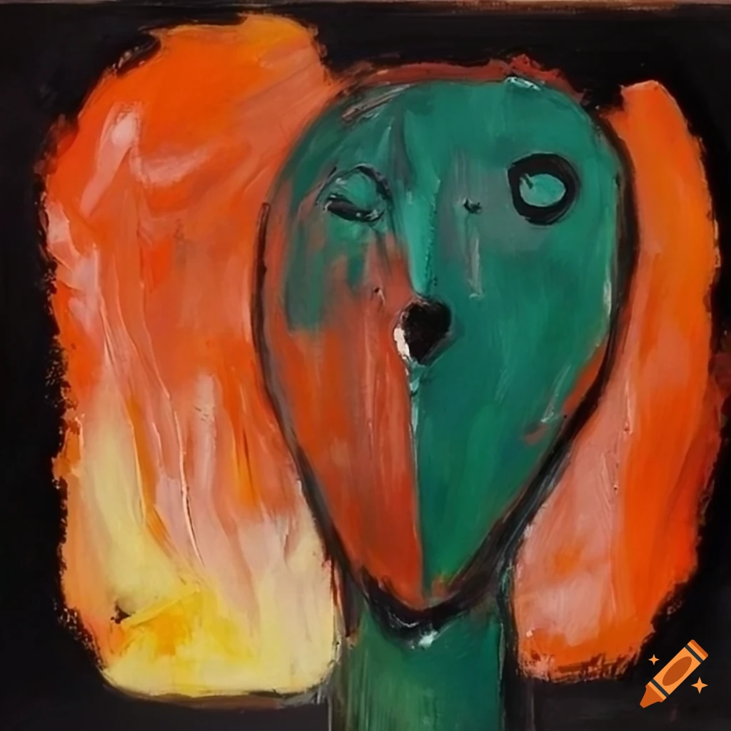 Surreal painting of a sentient cactus-person on Craiyon