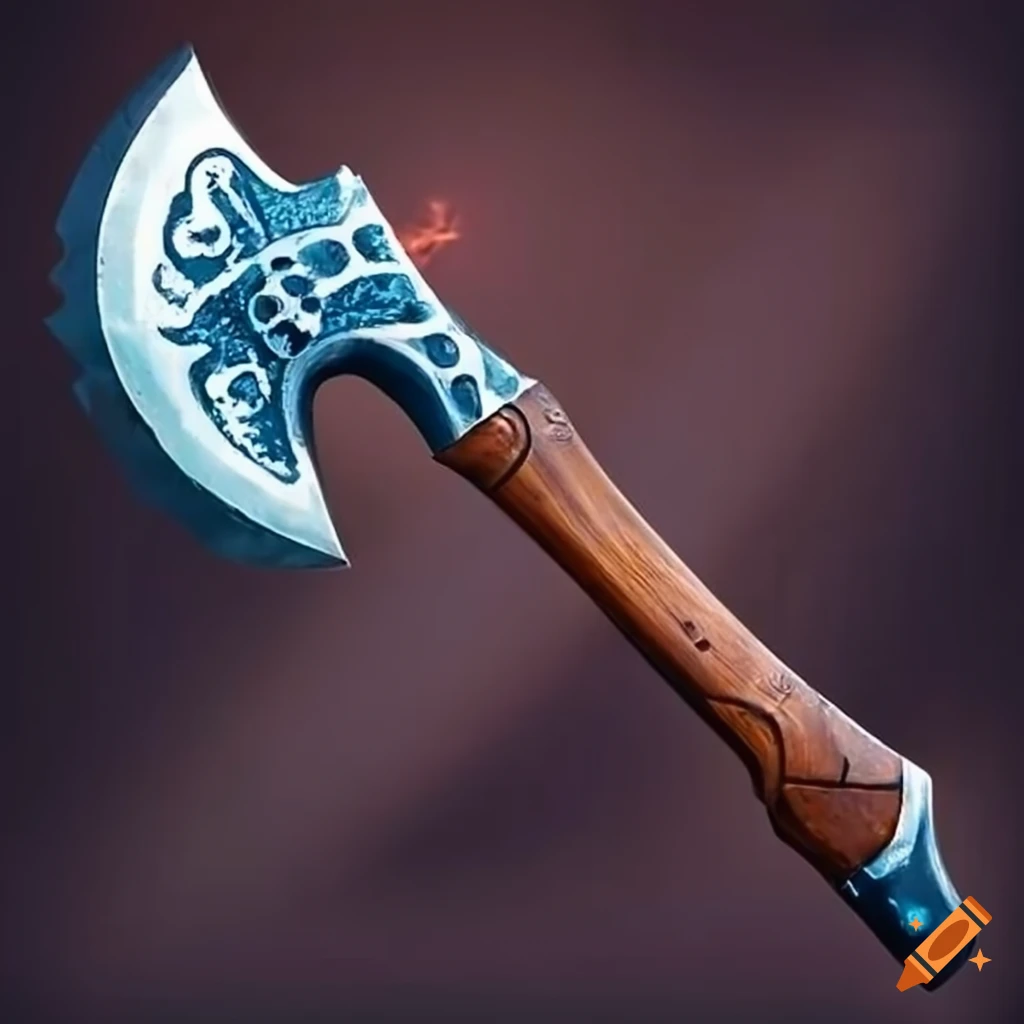 Image of a magical symmetric battle axe on Craiyon