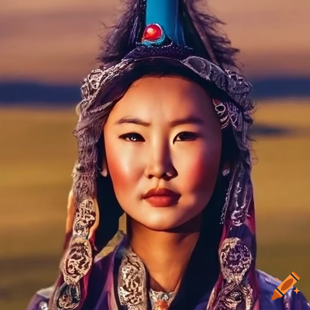Portrait of a beautiful person from mongolia
