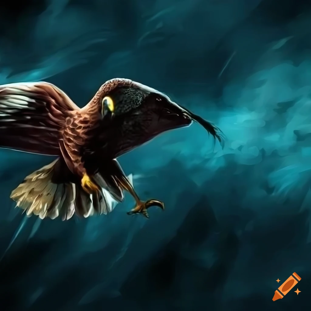 Abstract wallpaper featuring a hawk