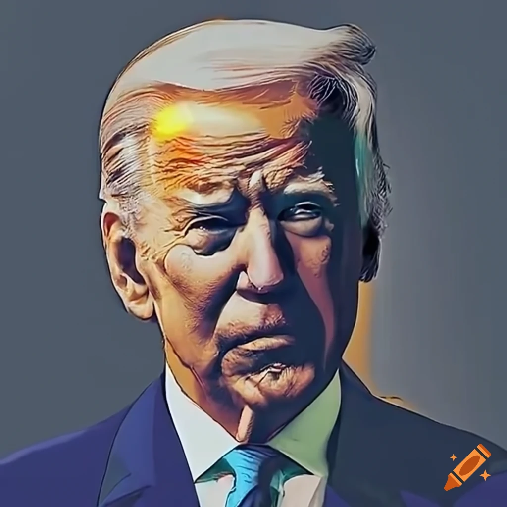 Joe biden in a humorous black and white pencil drawing on Craiyon