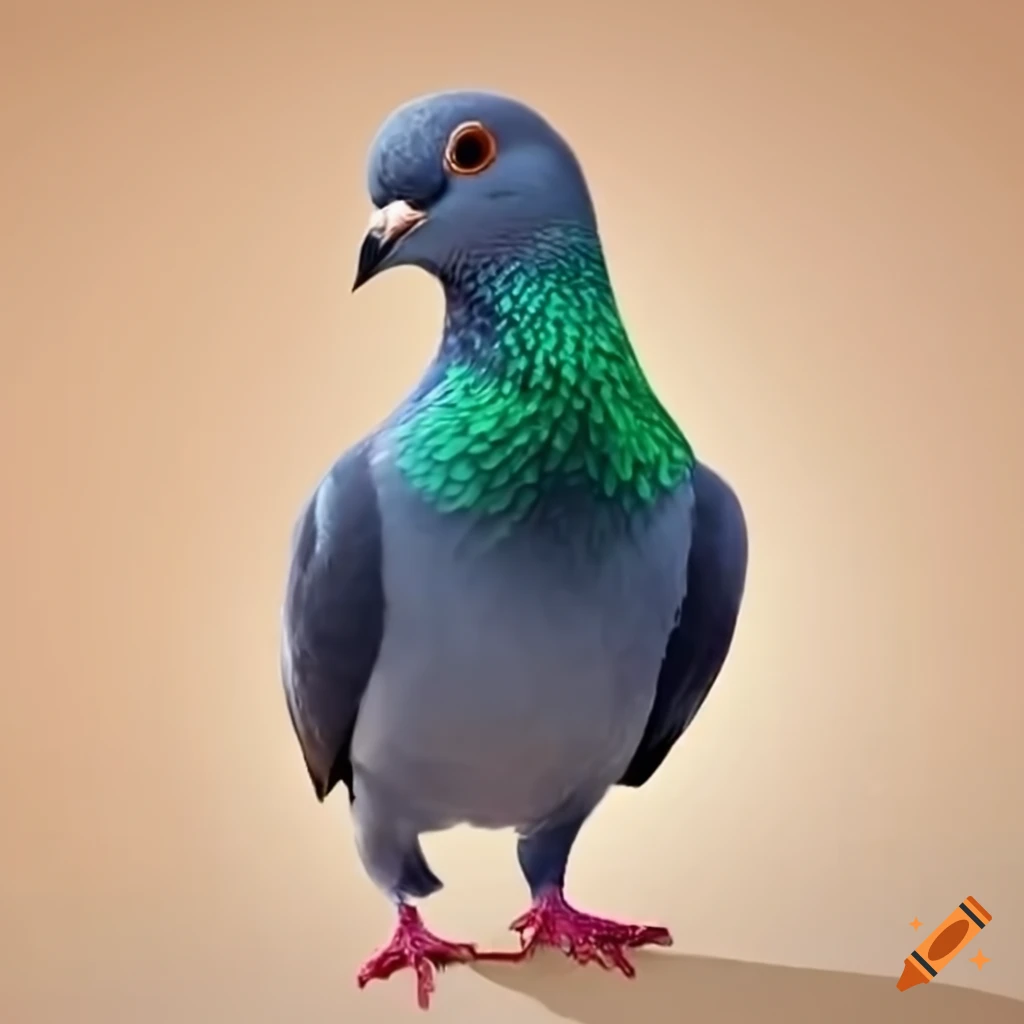 Animated pigeons in motion on Craiyon