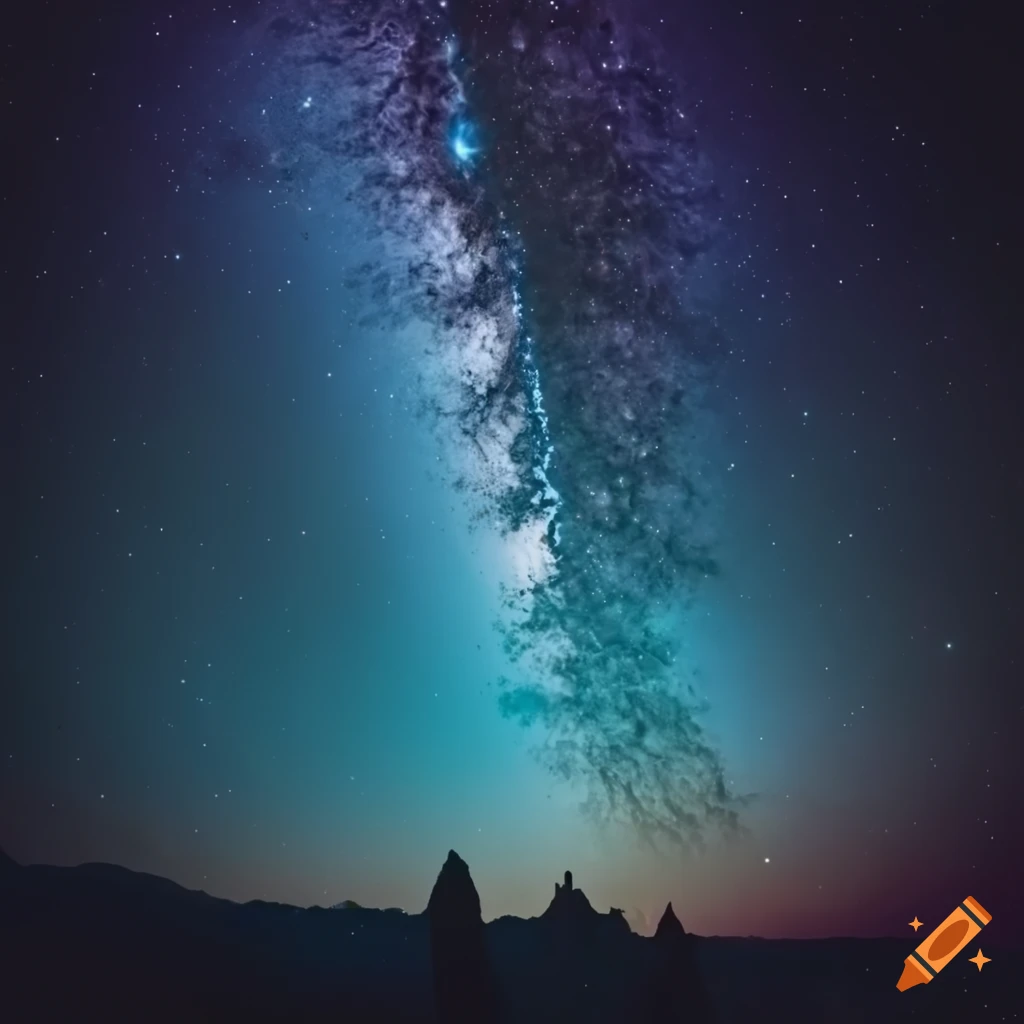 Joshua tree national park with a psychedelic galaxy sky on Craiyon