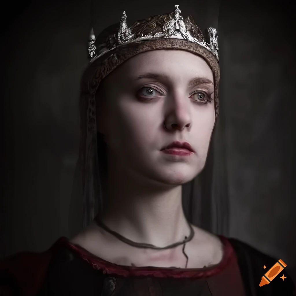 Portrait of a medieval noble with dark eyes on Craiyon