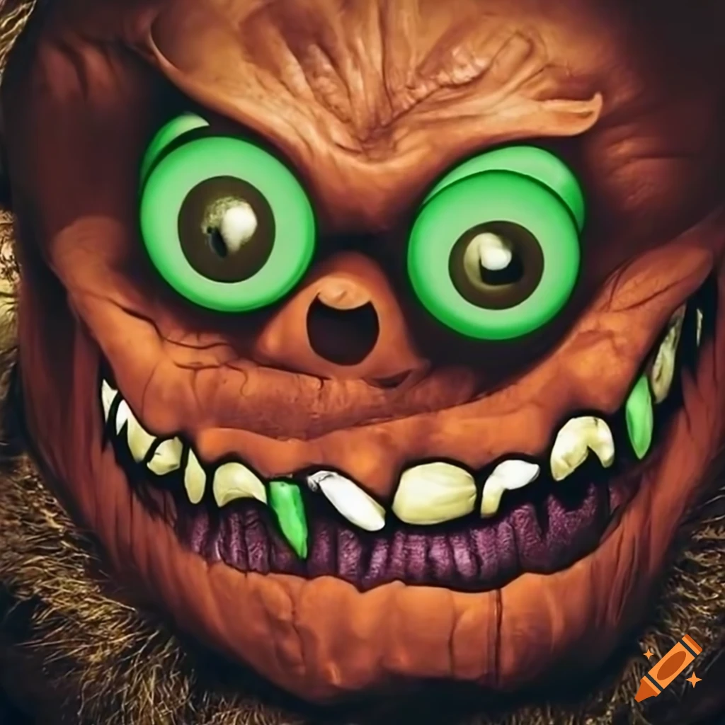 Creepy Halloween monster face on Craiyon