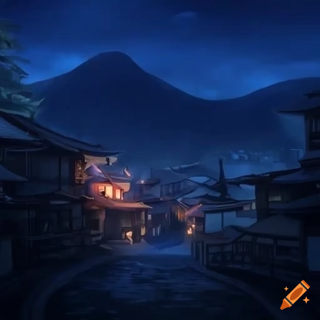 Ruins of an ancient chinese city in darkness on Craiyon