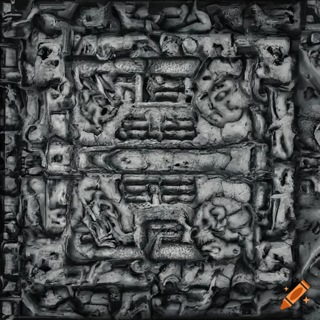 Tiles with h.r. giger inspired design for a 2d metroid game on Craiyon