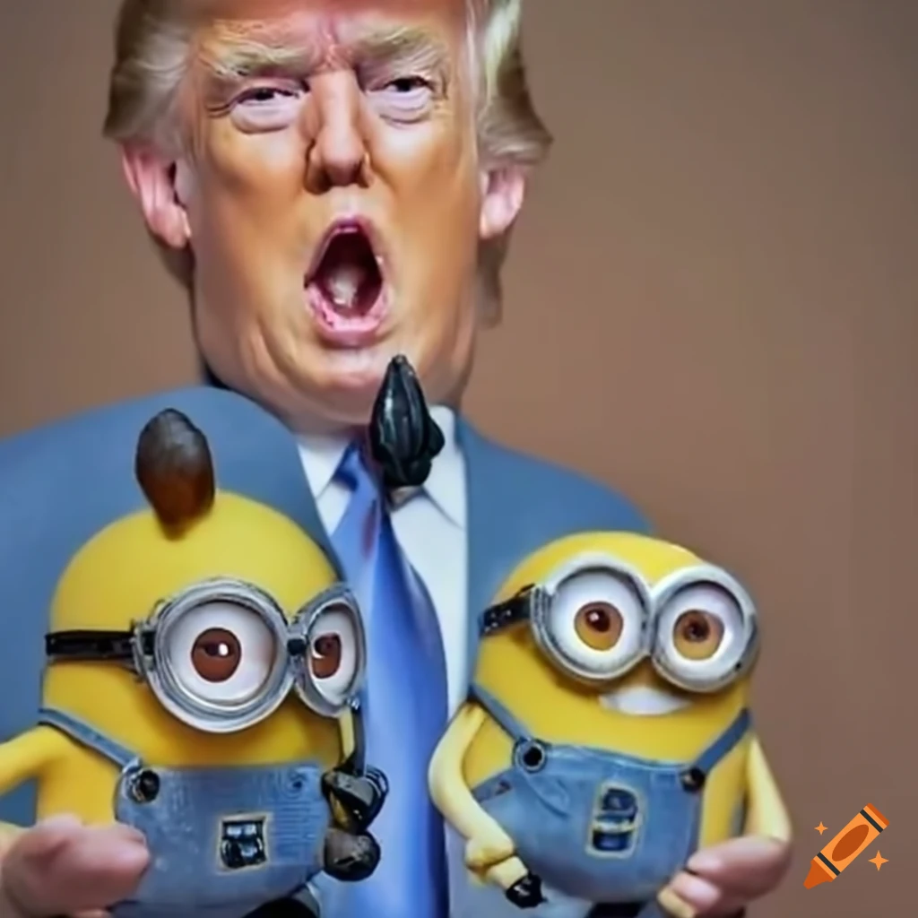 Satirical depiction of trump playing jenga with mickey mouse on Craiyon