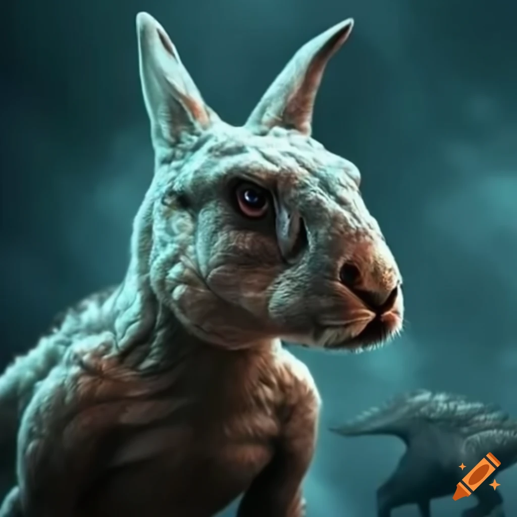 Ferocious hybrid creature with rabbit and t-rex features on Craiyon