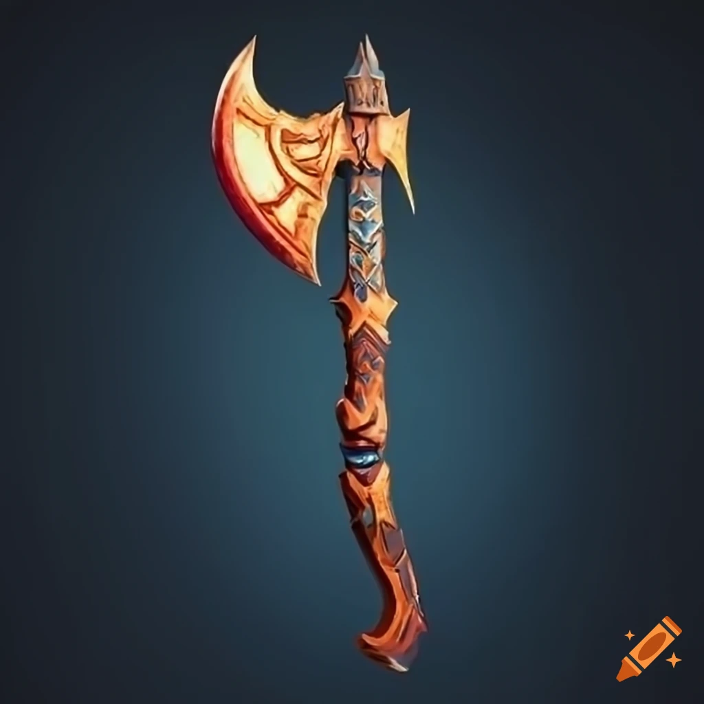 Artistic depiction of a mythical axe