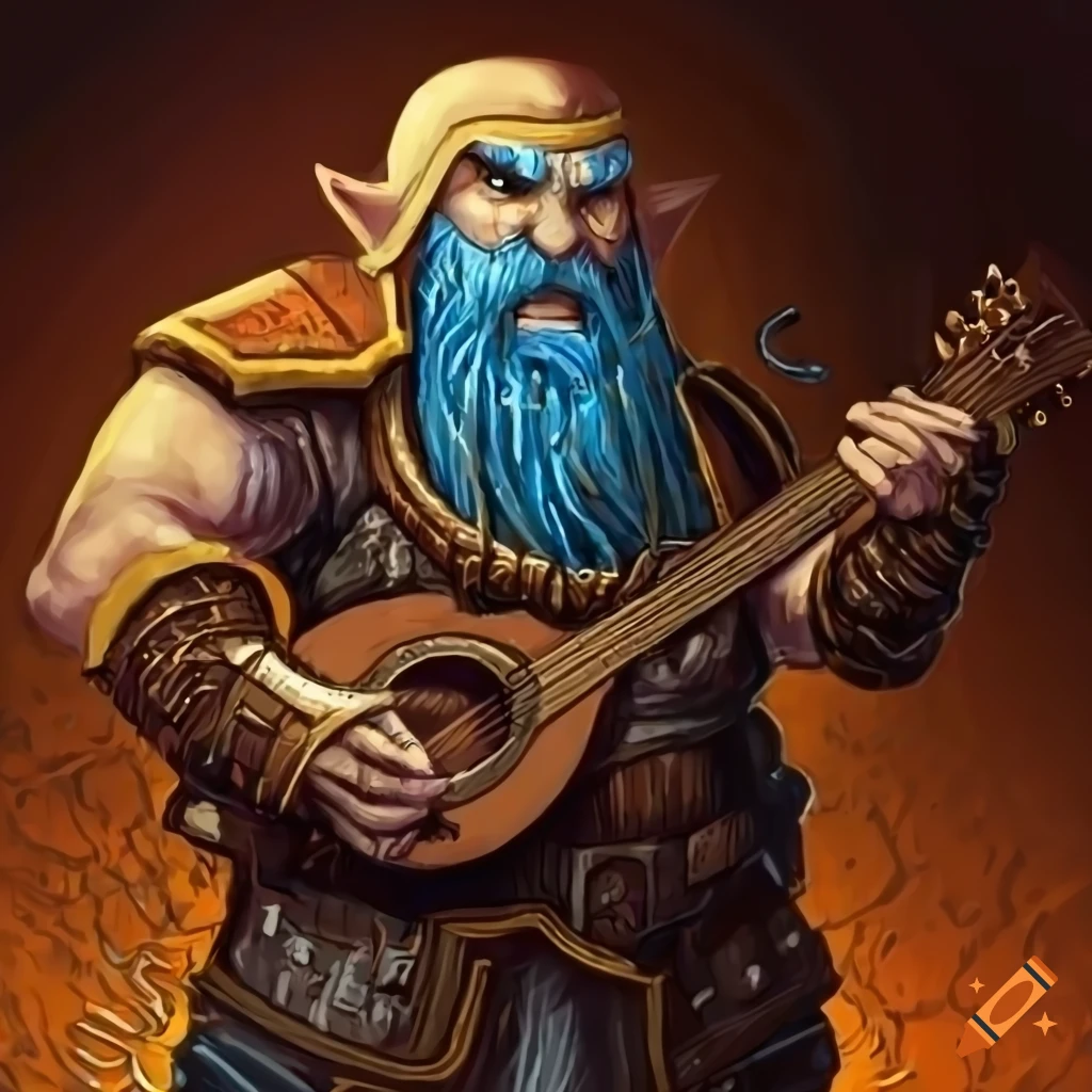 Goliath bard playing banjo on Craiyon