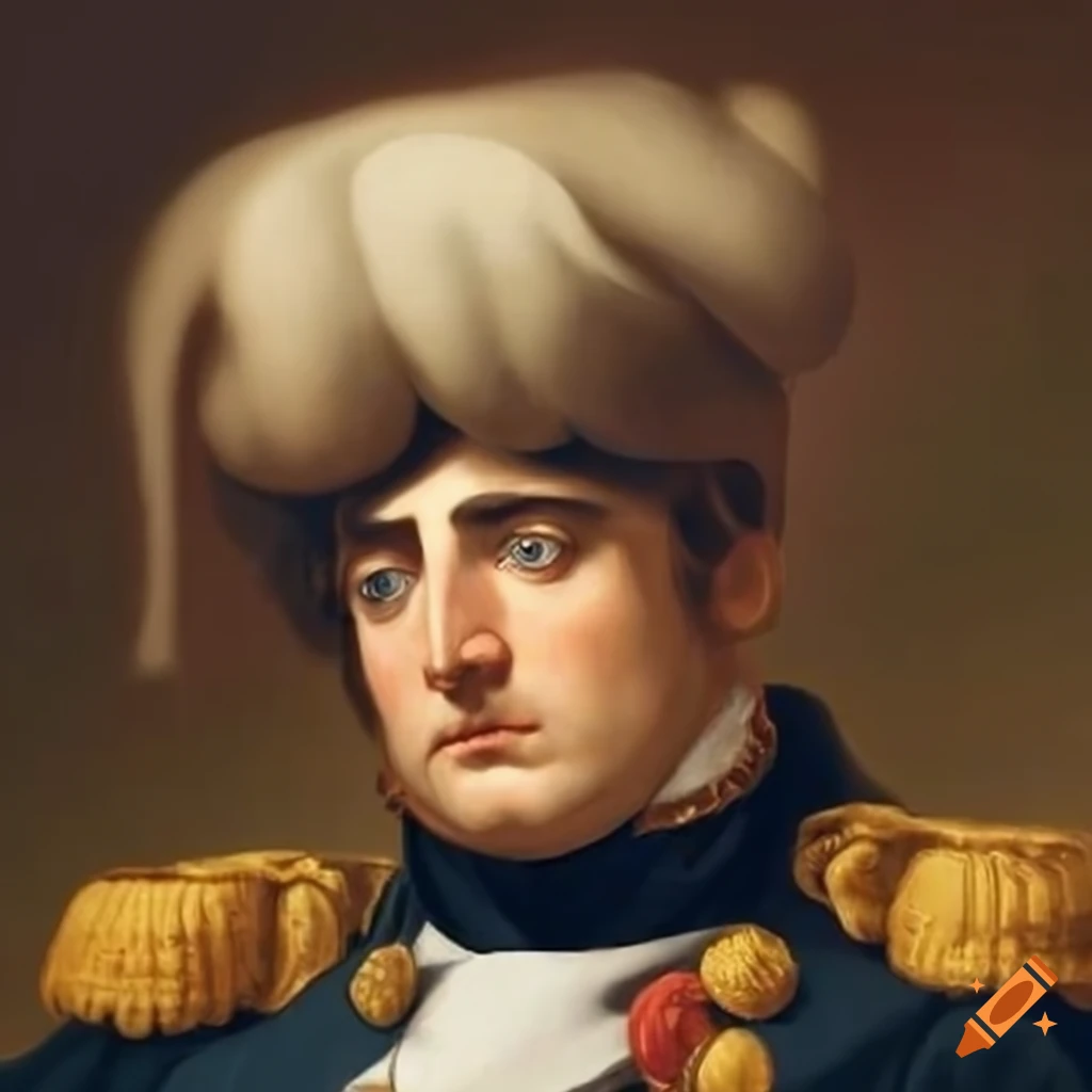 Satirical depiction of napoleon with a funny hat on Craiyon