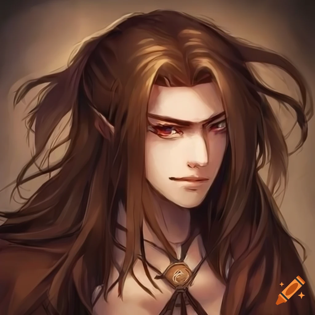 Manhwa style, elf male, white silver hair, gold speckled blue eyes ...