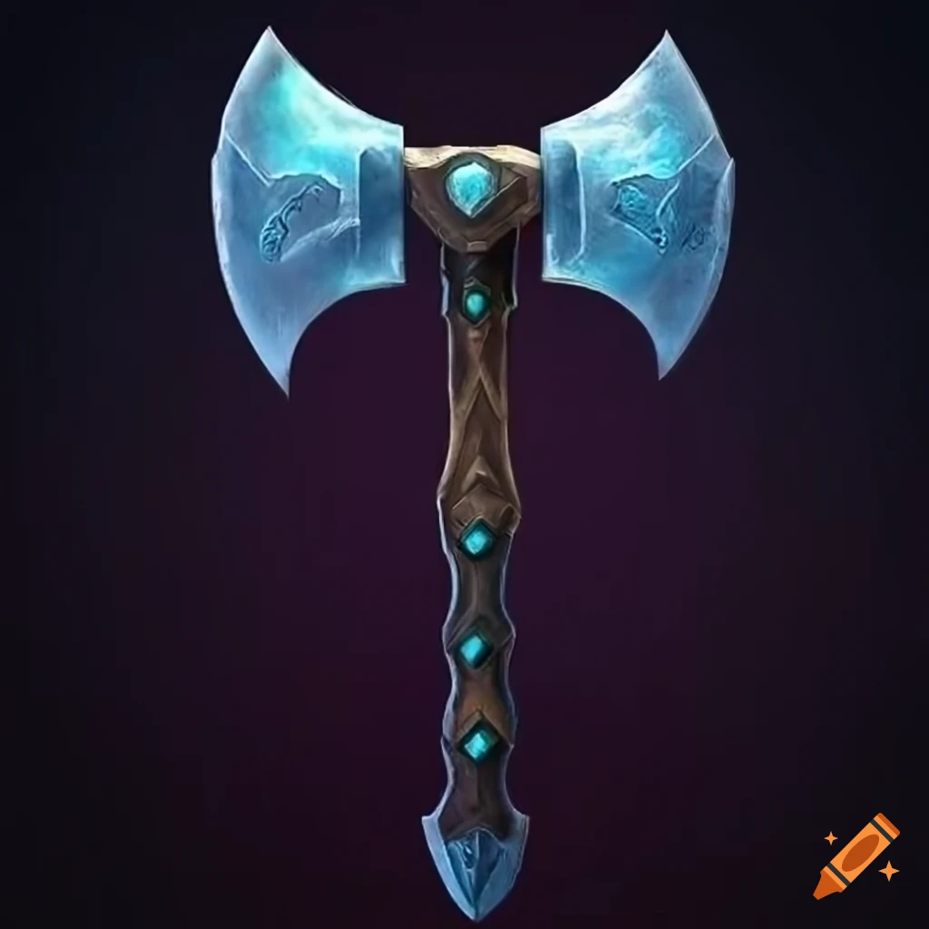 Illustration of a magic symmetric battle axe
