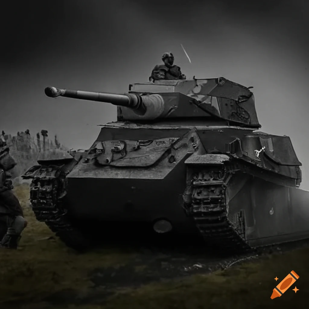 German tank destroyer advancing on the battlefield on Craiyon