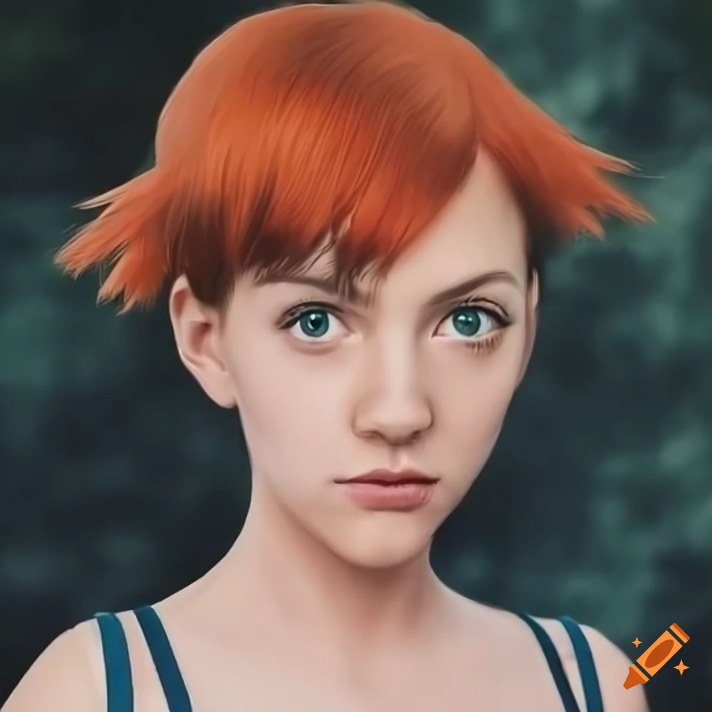 Realistic depiction of misty from pokemon on Craiyon