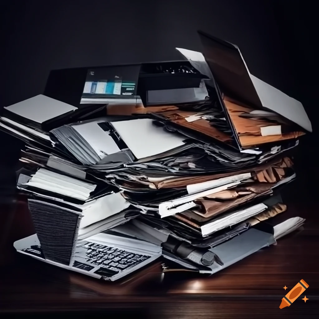 Pile of laptops on Craiyon