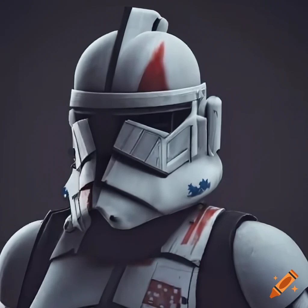 Detailed image of a clone trooper with american flag on Craiyon