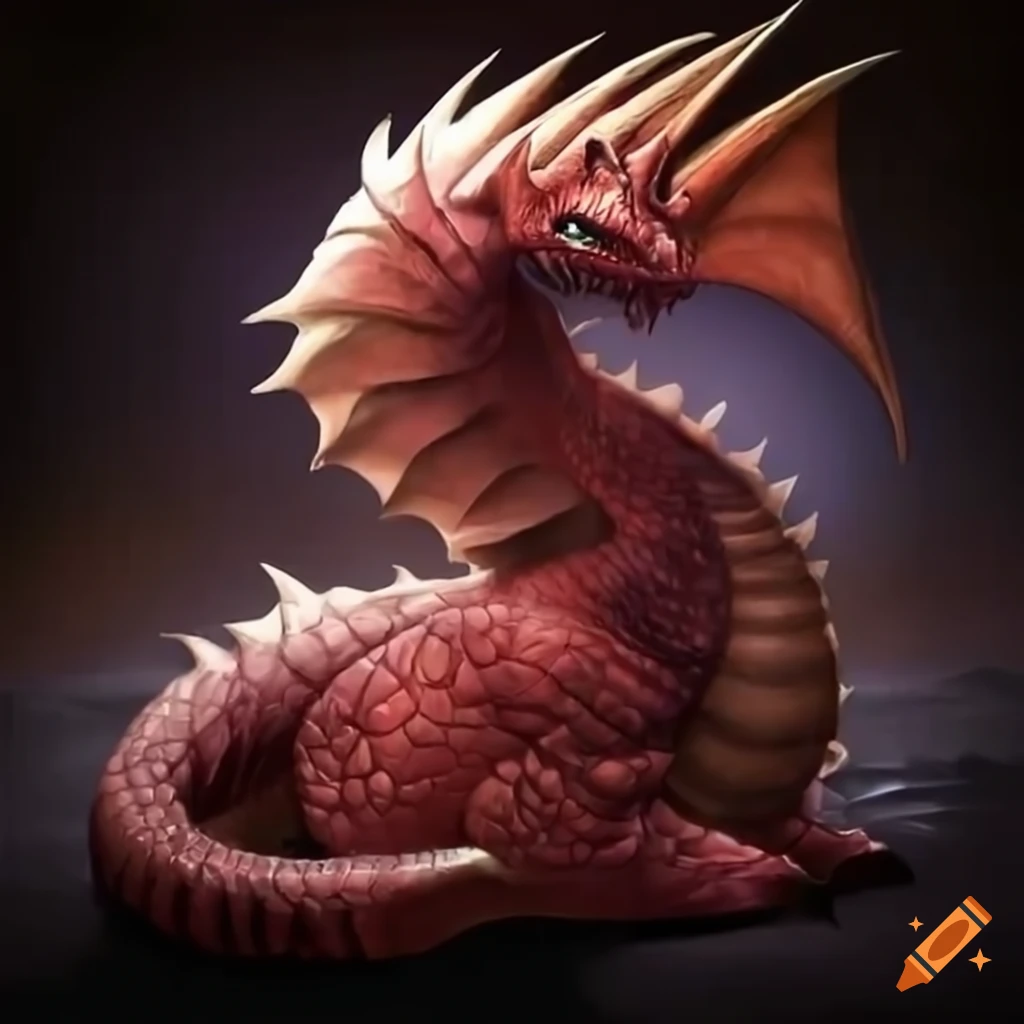 Funny illustration of a fat dragon on Craiyon