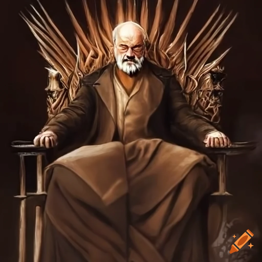Satirical artwork of freud sitting on a throne on Craiyon