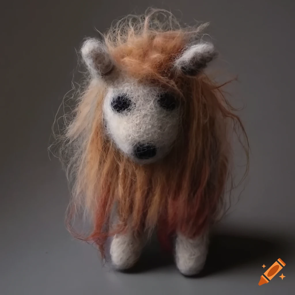 Detailed felted wool creatures with intricate clothing on Craiyon