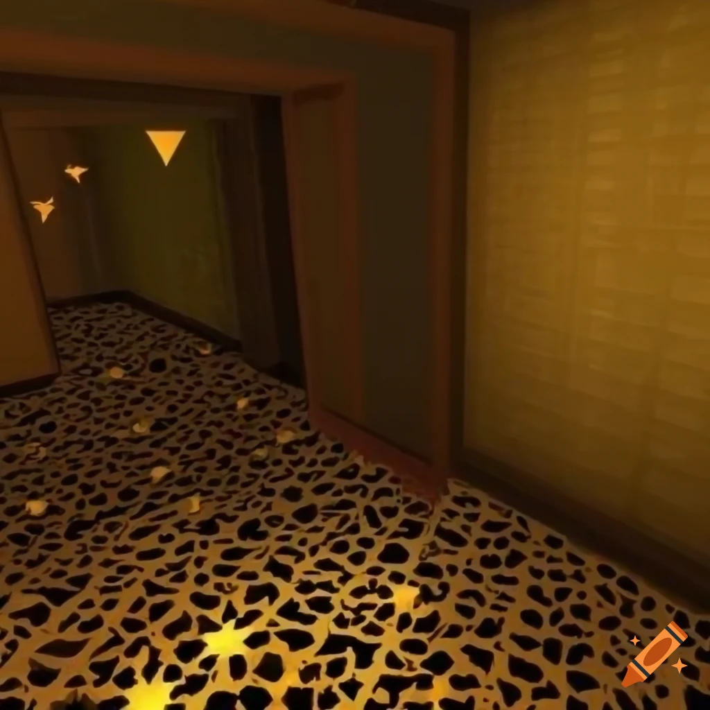 Dreamcore level with stars and golden floor