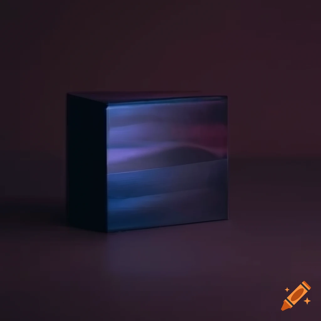 Stylized box with gradient inspired by black bee's wings