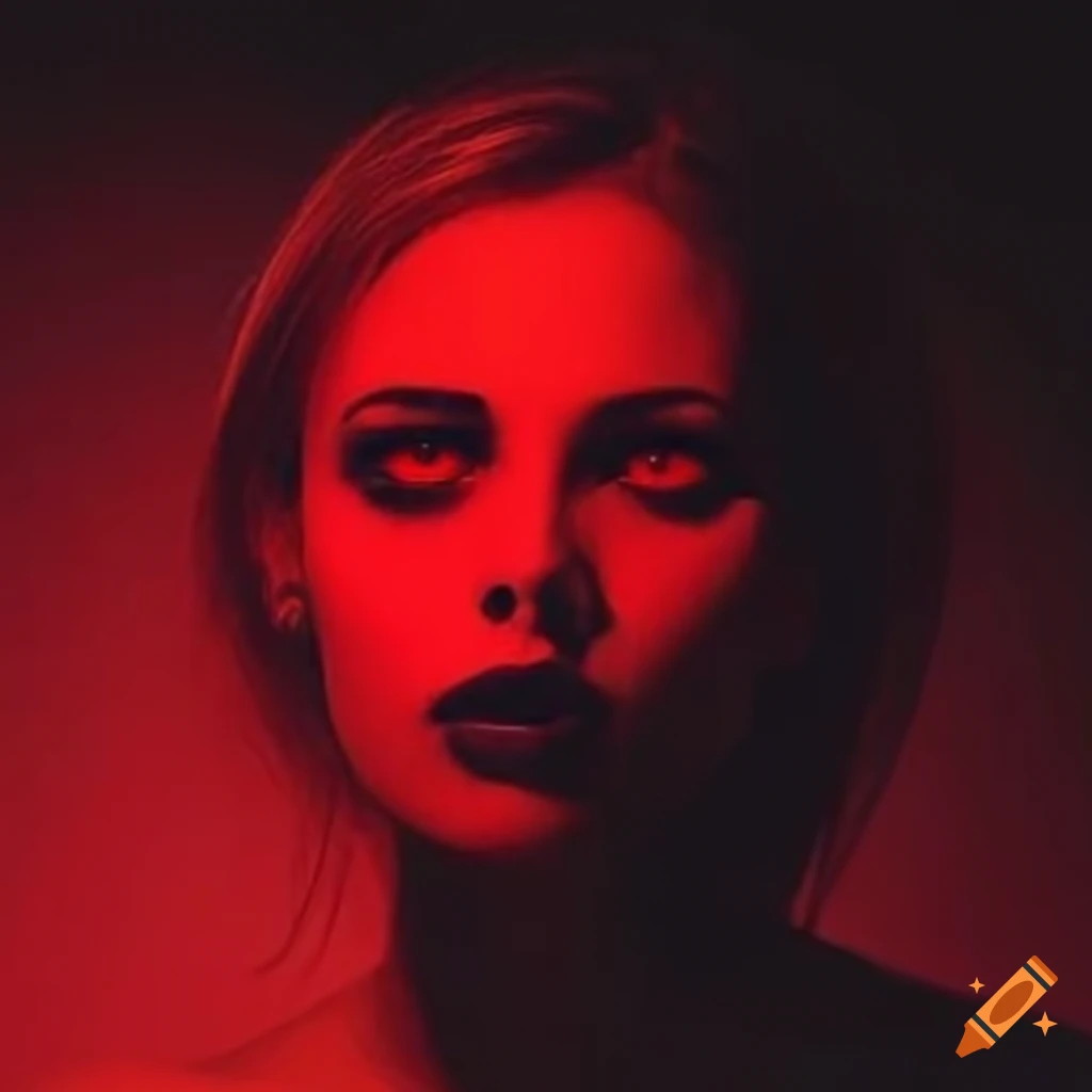 Image of a silhouette with red eyes and white teeth on Craiyon