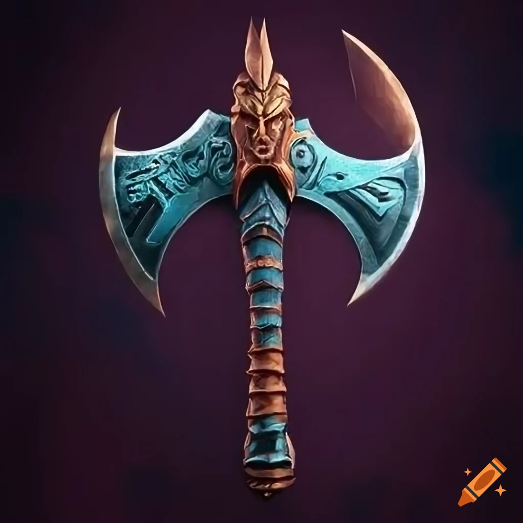 Powerful axe on Craiyon