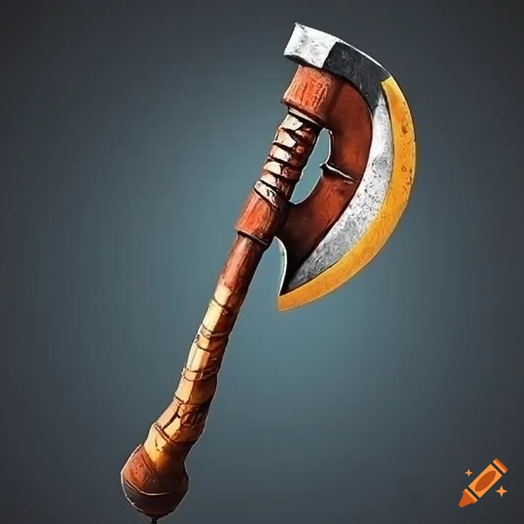 A steampunk mechanical axe