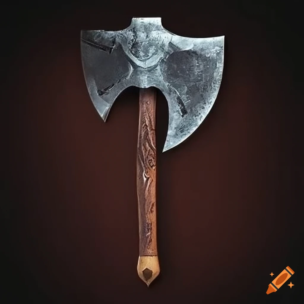 Image of a magical steel axe on Craiyon