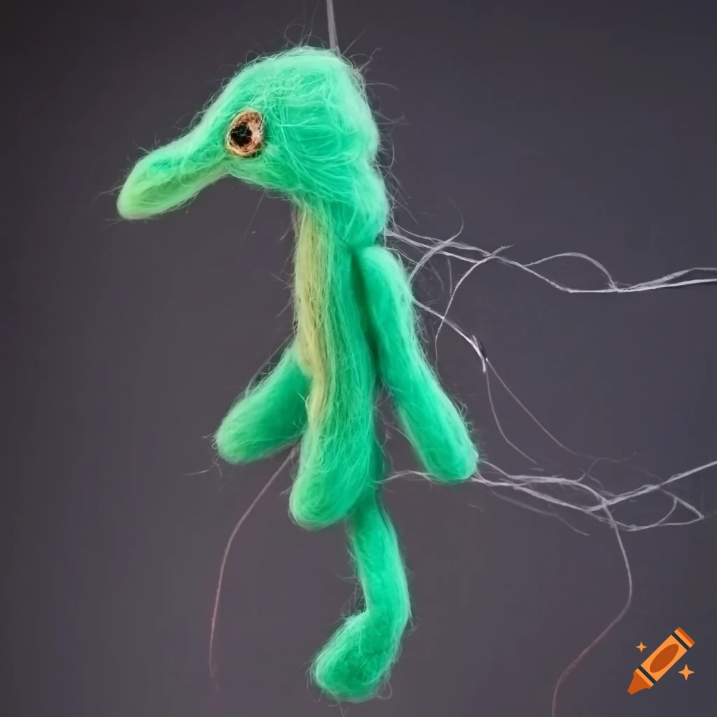 Wool string puppet representing 'bold and brash'