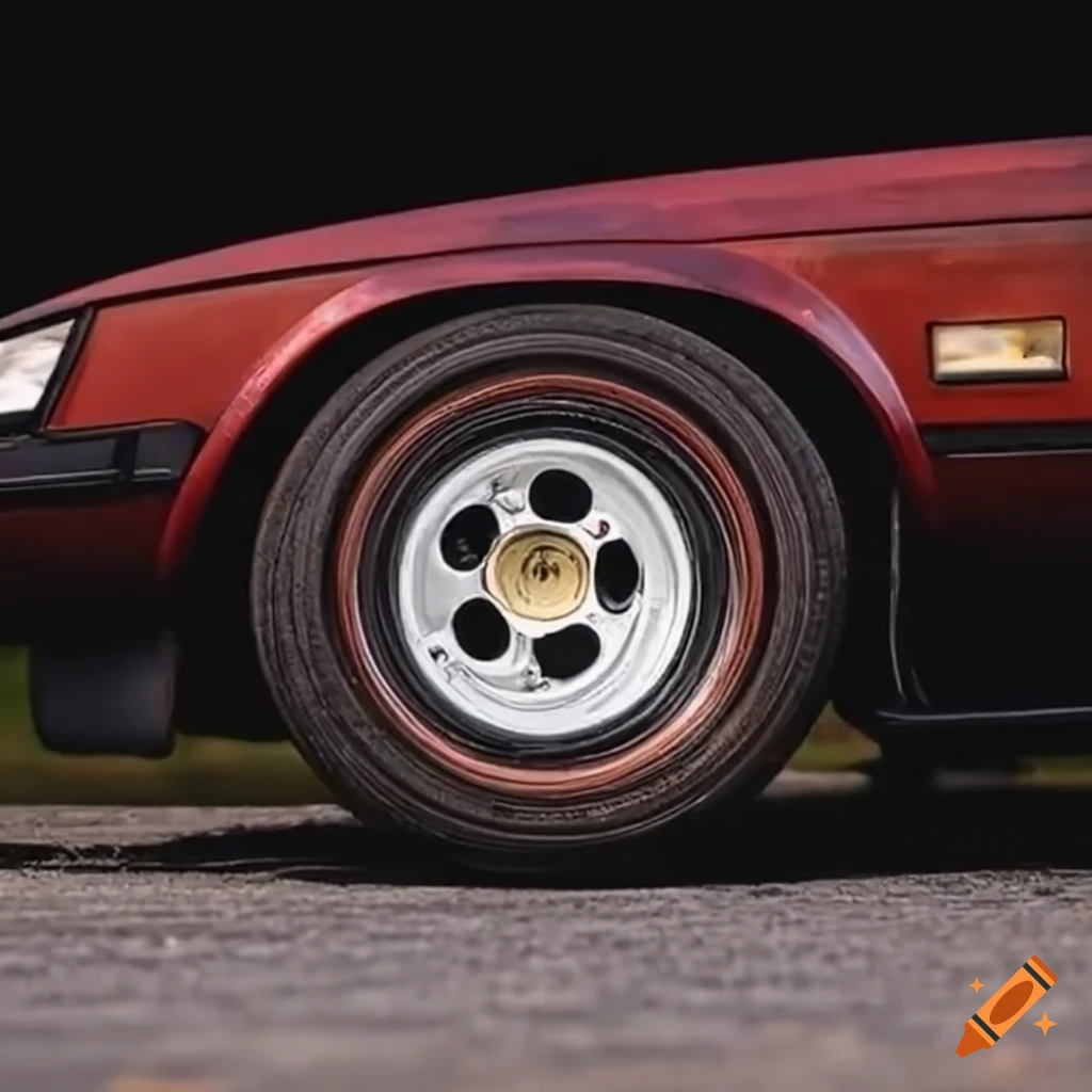 Close-up of a customized 1982 toyota celica supra