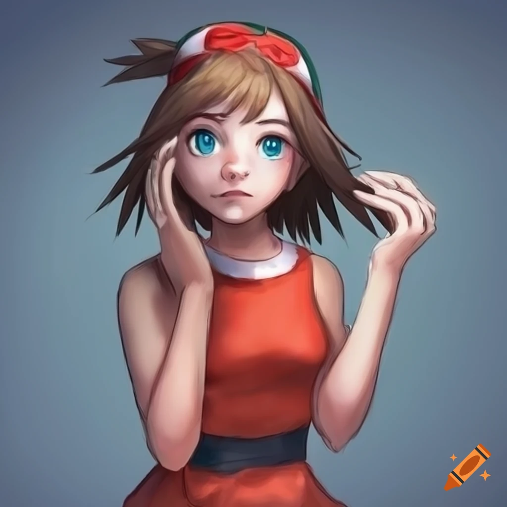Realistic depiction of may from pokemon