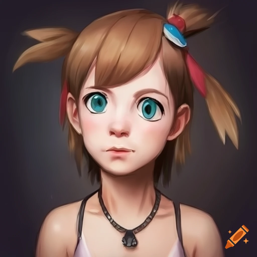 Realistic depiction of may from pokemon