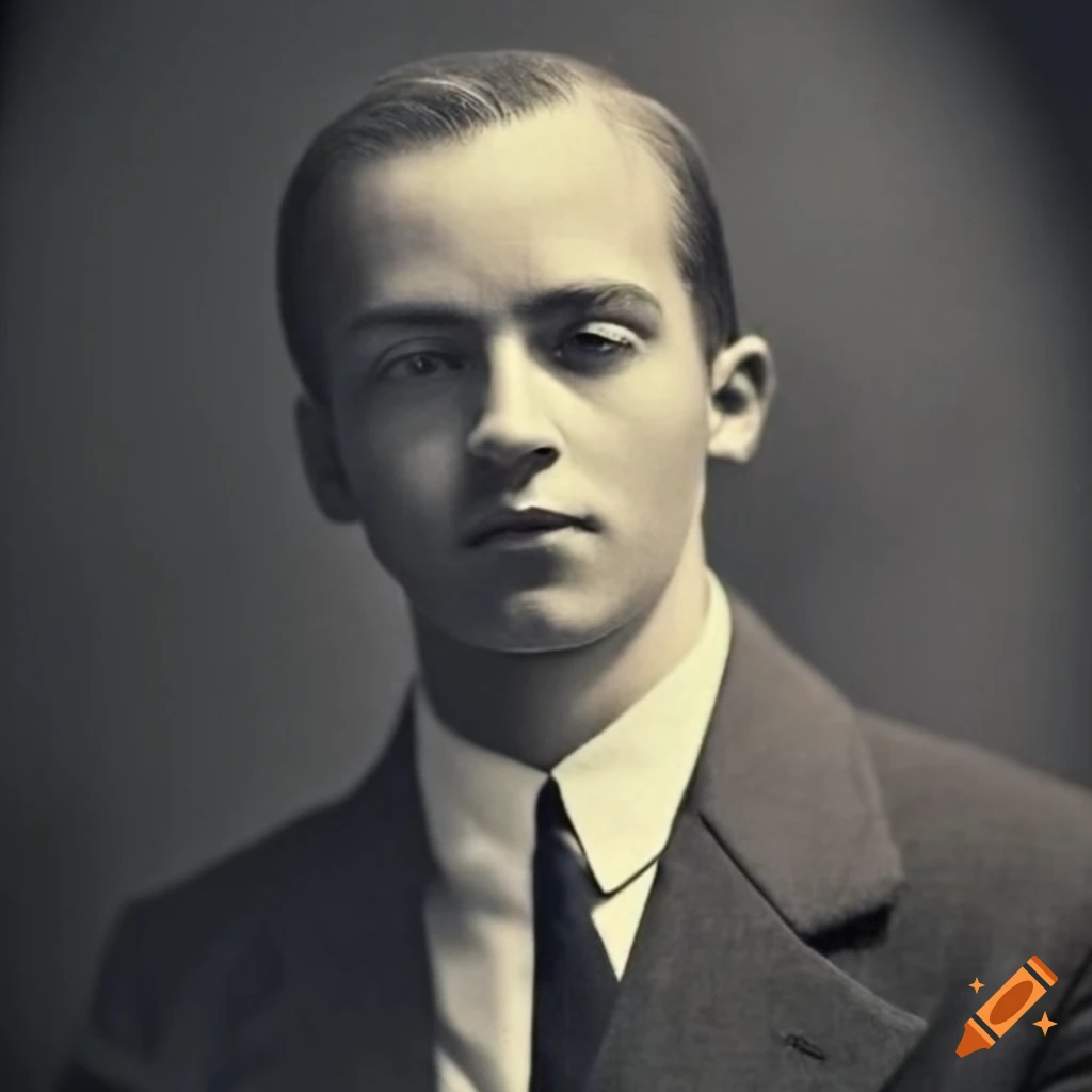 Vintage headshot of a stylish young man on Craiyon