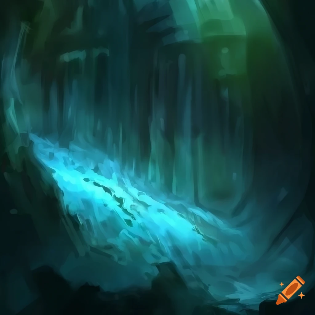 Dark fantasy artwork of water flowing through a sewer on Craiyon