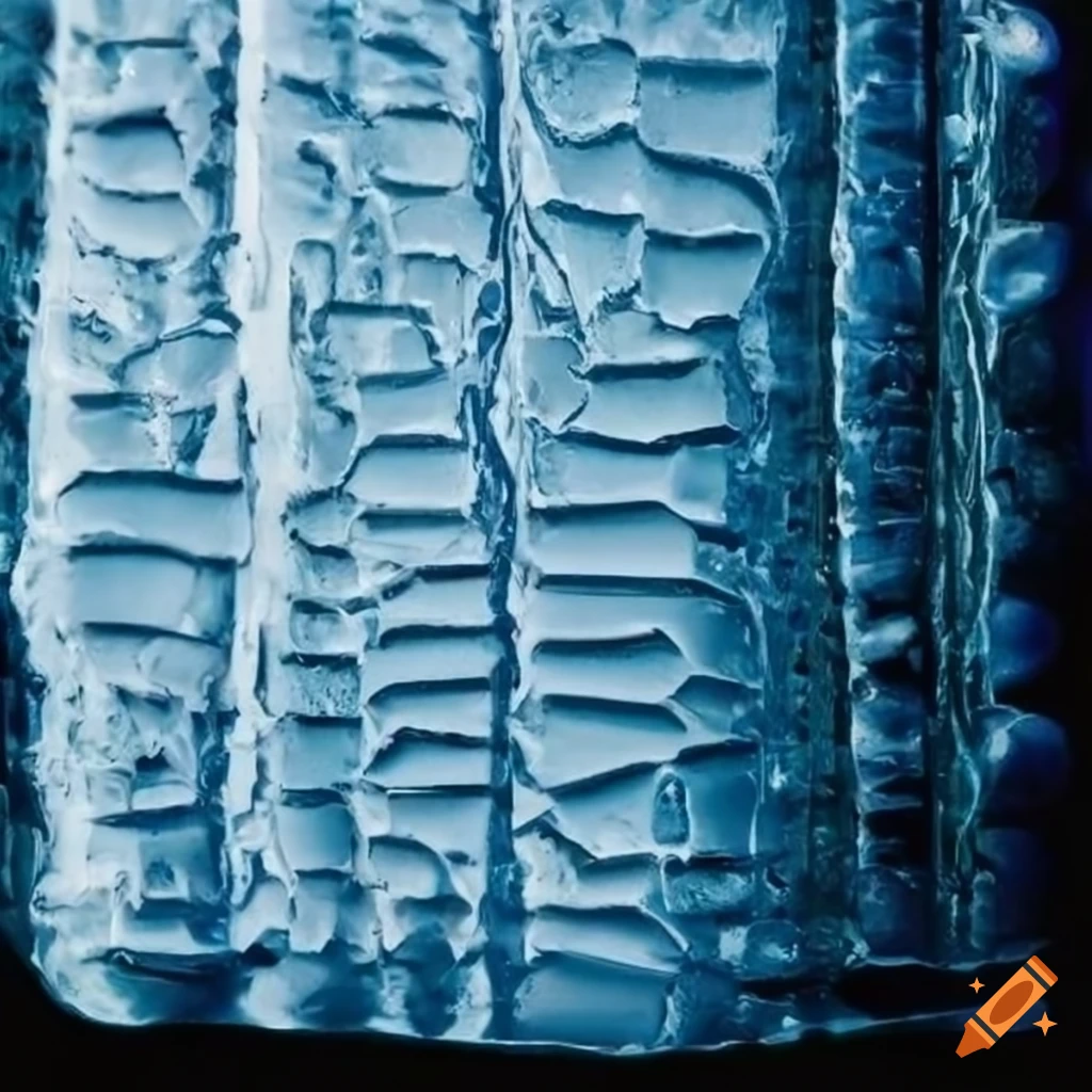 Abstract art of melting ice and giger-like tiles