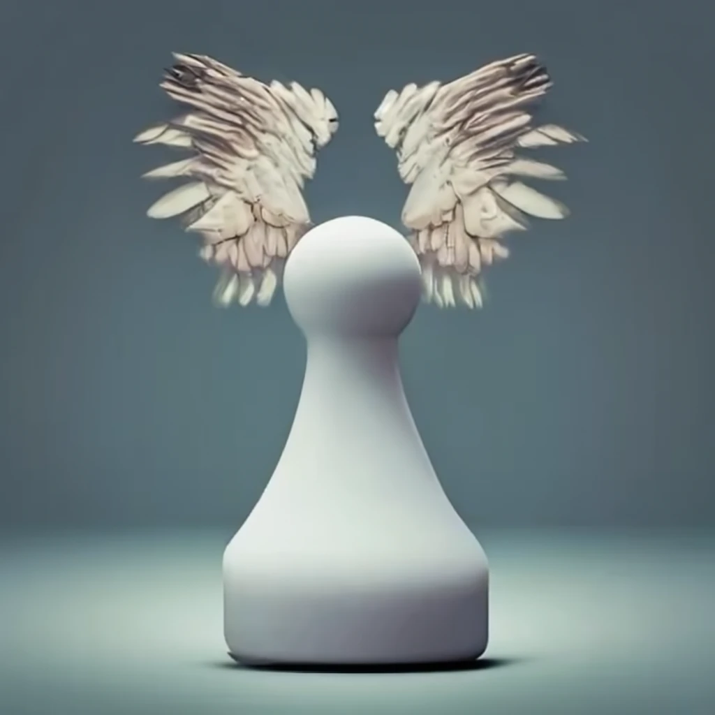 Chess pawn with angel wings on Craiyon