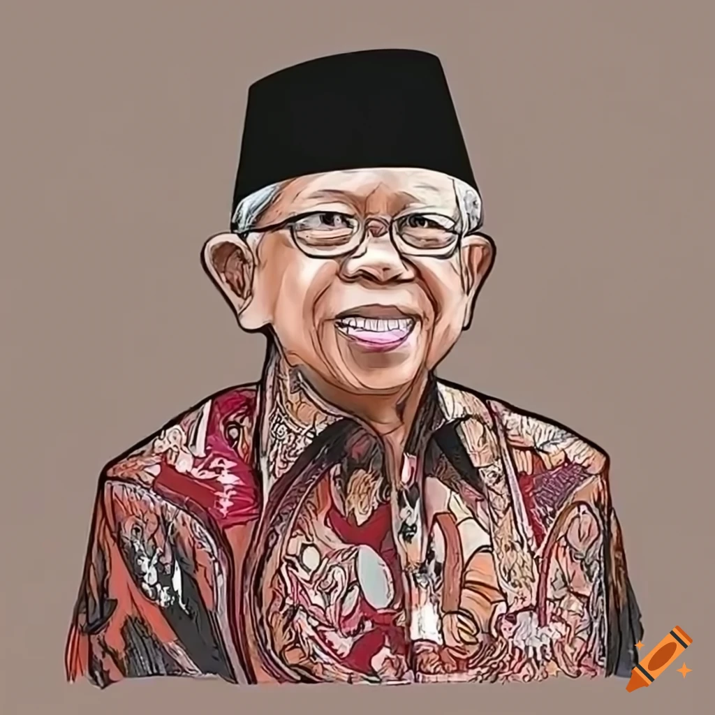 Digital art of kh. ma'ruf amin, vice president of indonesia on Craiyon