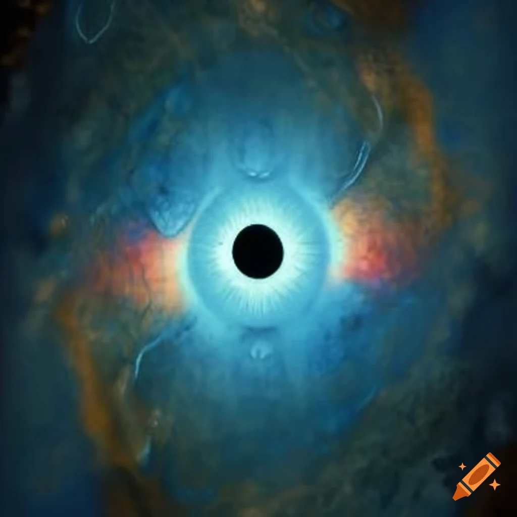 Artistic depiction of an eye peering through a keyhole on Craiyon