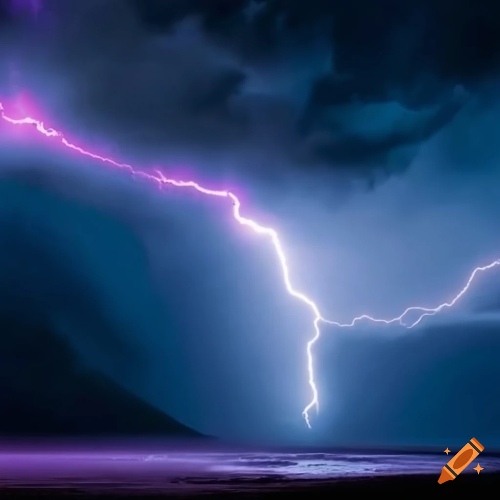 Lightning storm in a dense jungle on Craiyon