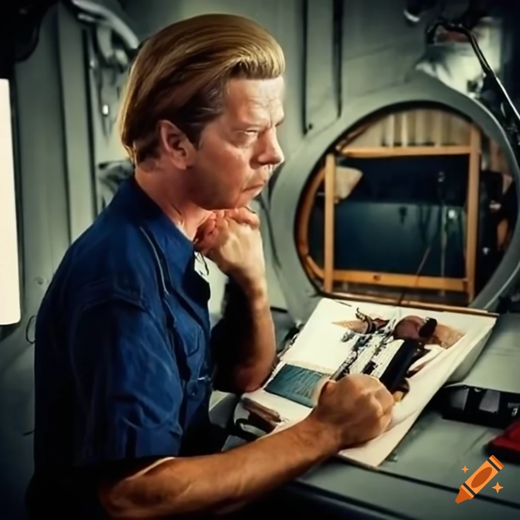 David spade as a navy sailor studying on a ship on Craiyon