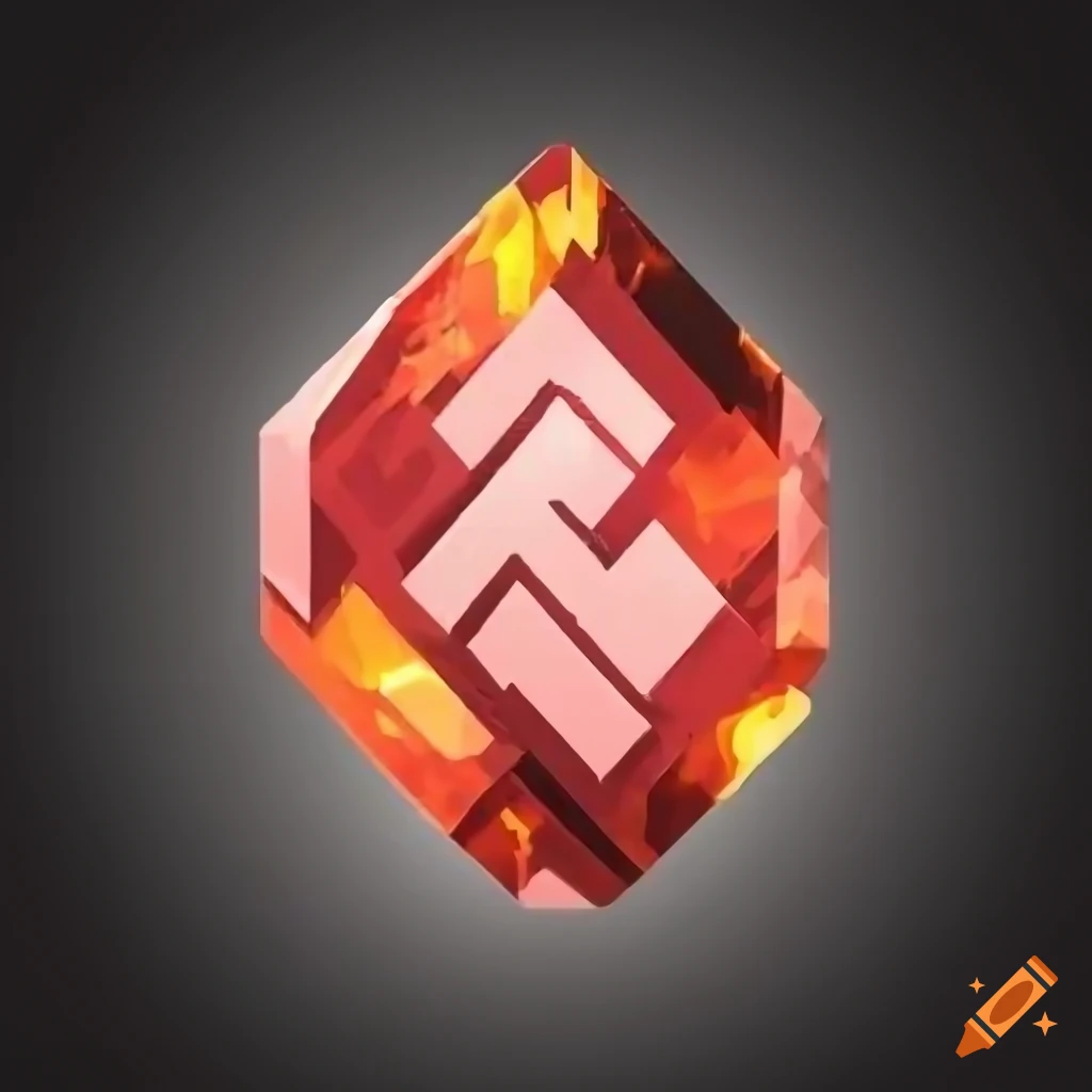 Realistic red heart gem with fire flames on Craiyon