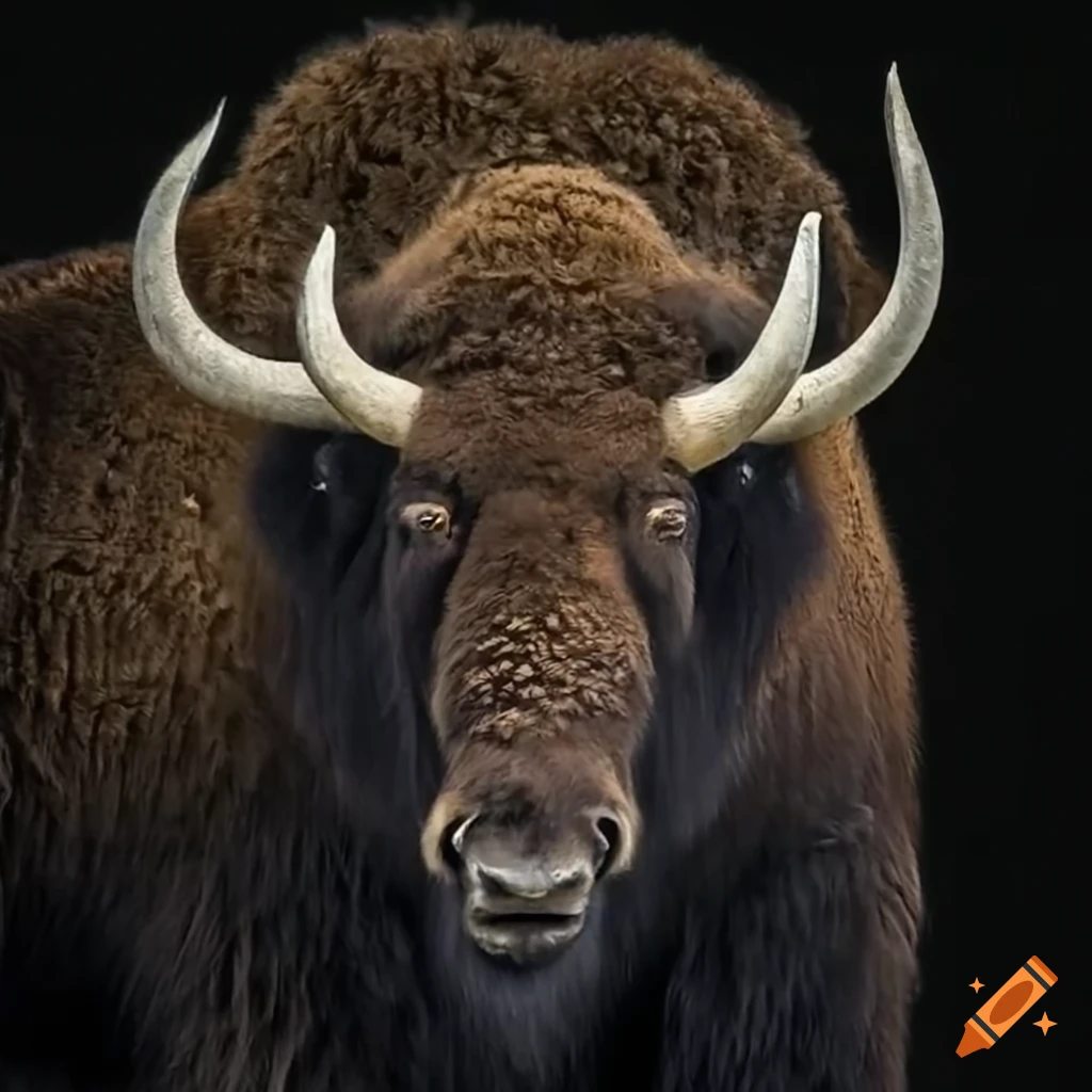 Image of a bison-mammoth-deer hybrid on Craiyon