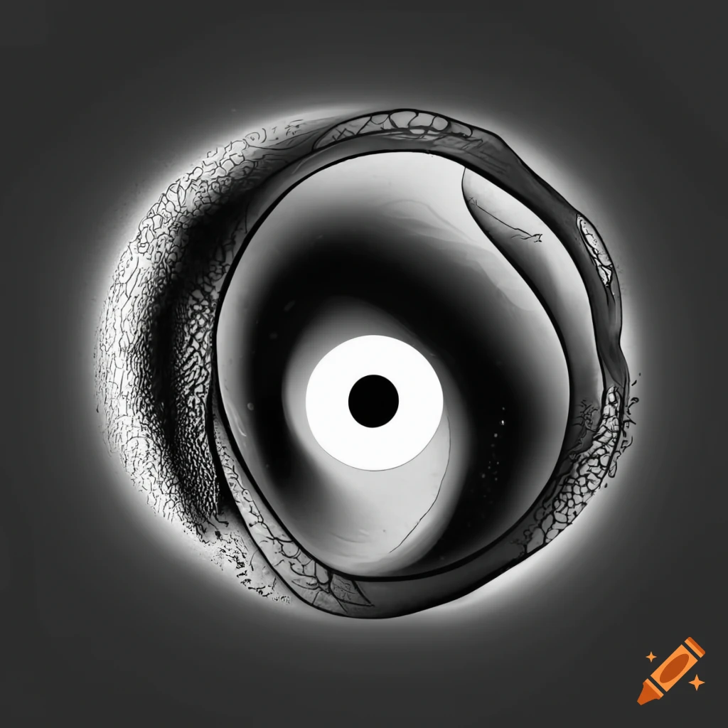 Black and white snail avatar with ying and yang symbol on Craiyon