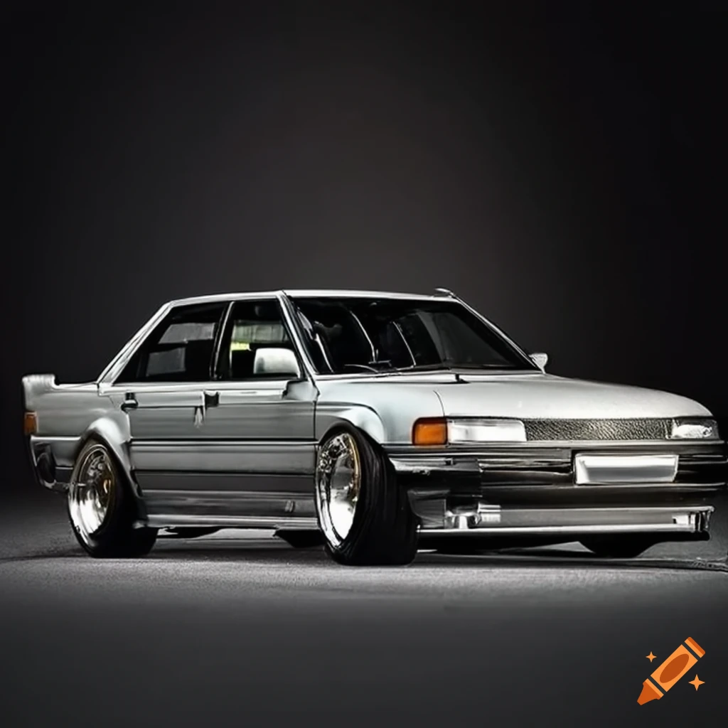 Customized Toyota Camry with Bosozoku-style modifications on Craiyon